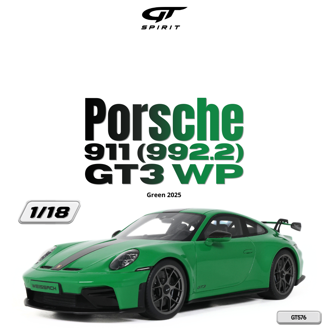 GT Spirit 1:18 Scale Resin, 2025 Porsche 911 (992.2) GT3 WP, Green - G