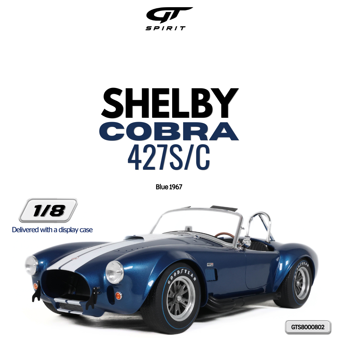 GT Spirit 1:8 Scale Resin, 1967 Shelby Cobra 427S/C - Blue - GTS800802