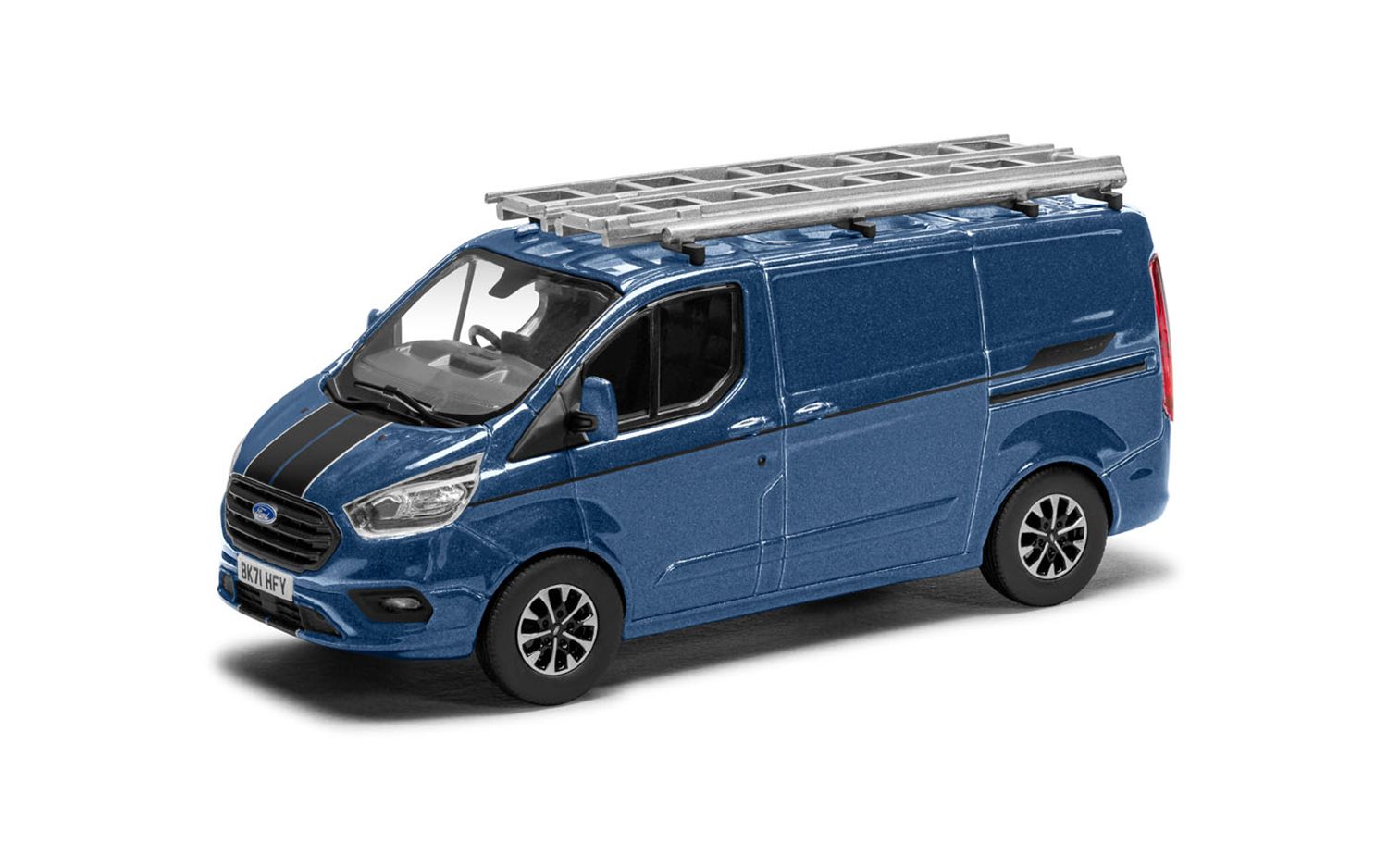 Corgi 1:43 Diecast Model - Ford Transit Custom Sport, Chrome Blue - VA